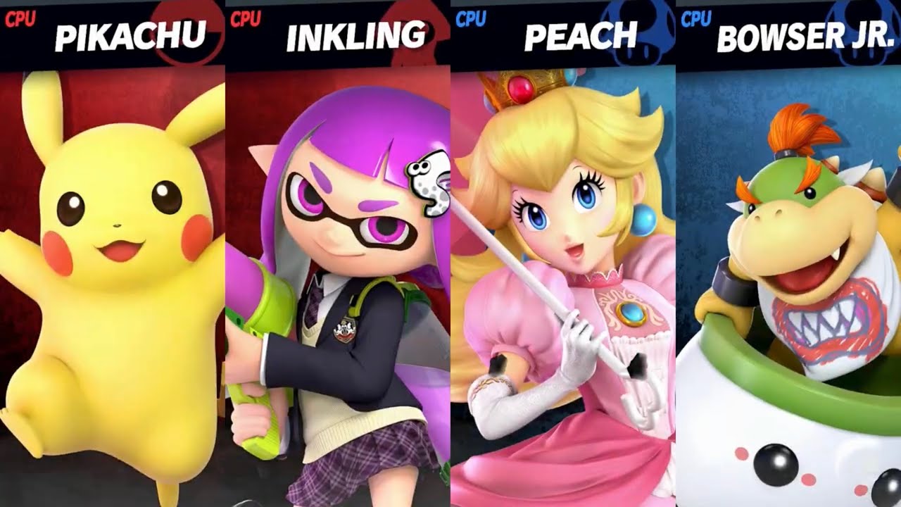 Super Smash Bros. Ultimate - Pikachu & Inkling (Purple Girl) vs. Peach ...