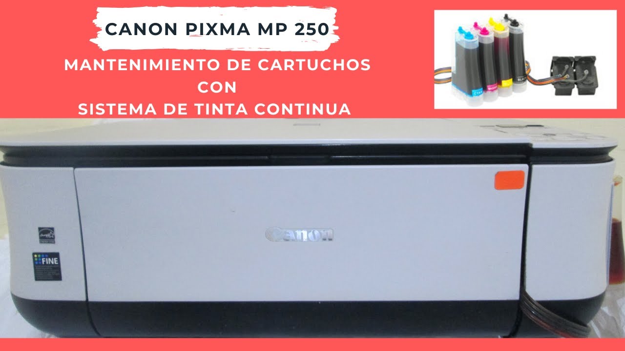MANTENIMIENTO A CARTUCHOS DE IMPRESORA CANON MP 250 SISTEMA DE TINTA ...