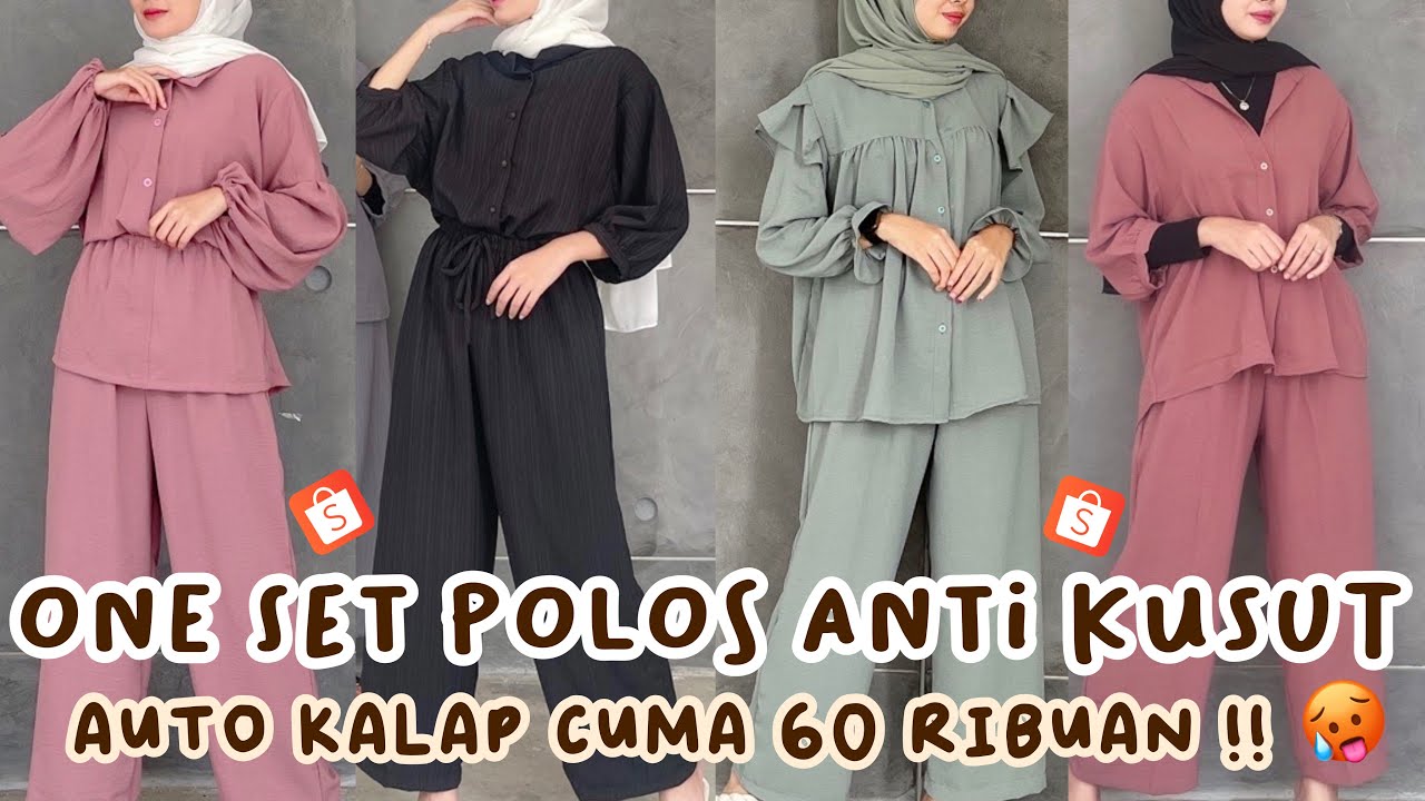 SHOPEE HAUL ONE SET POLOS KEKINIAN MURAH BERKUALITAS PALING DICARI ...