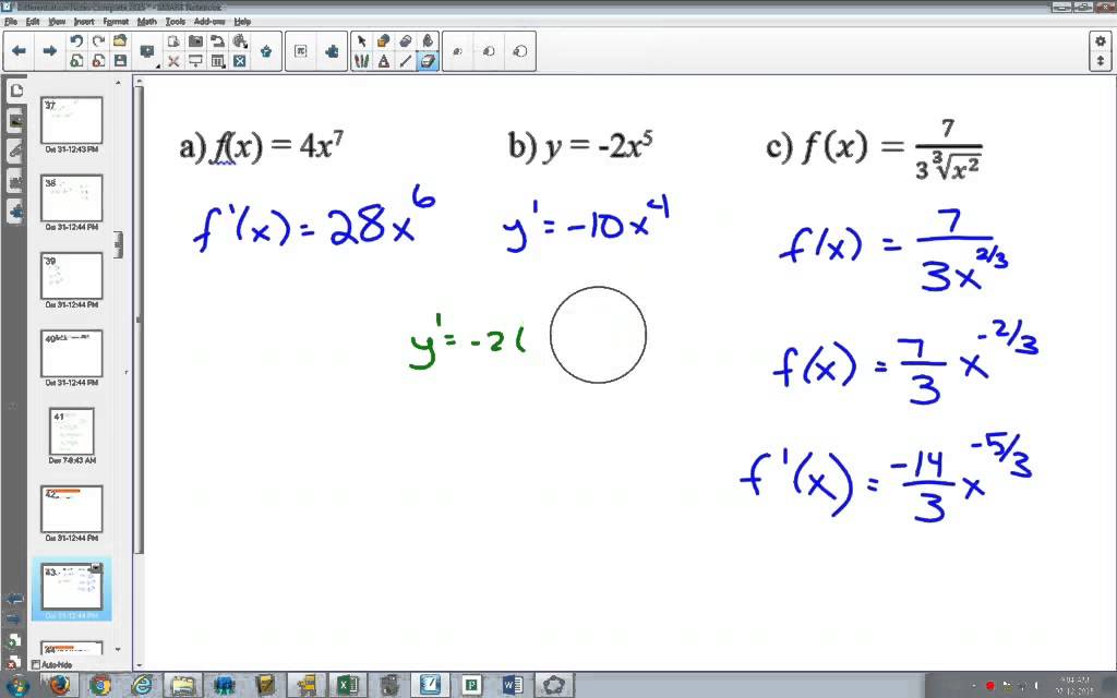 Derivatives Power Rule with Constants and Coefficients - YouTube