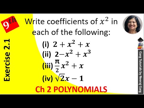 Write the coefficient of x square in each of the following | how to ...