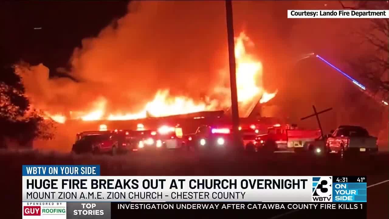 Huge fire breaks out at church overnight in Chester County - YouTube
