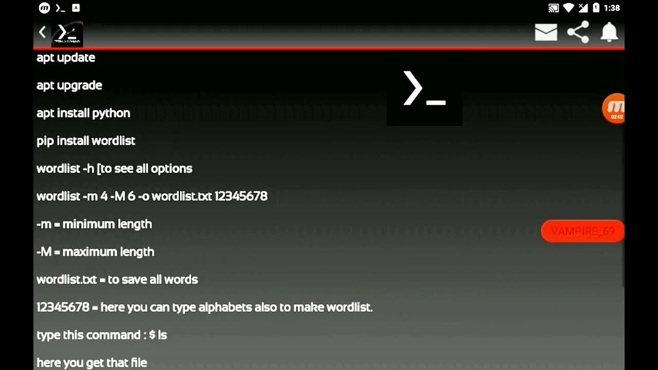 HOW TO MAKE WORDLIST IN TERMUX FOR BRUTEFORCE ---- BY VAMPIRE - YouTube