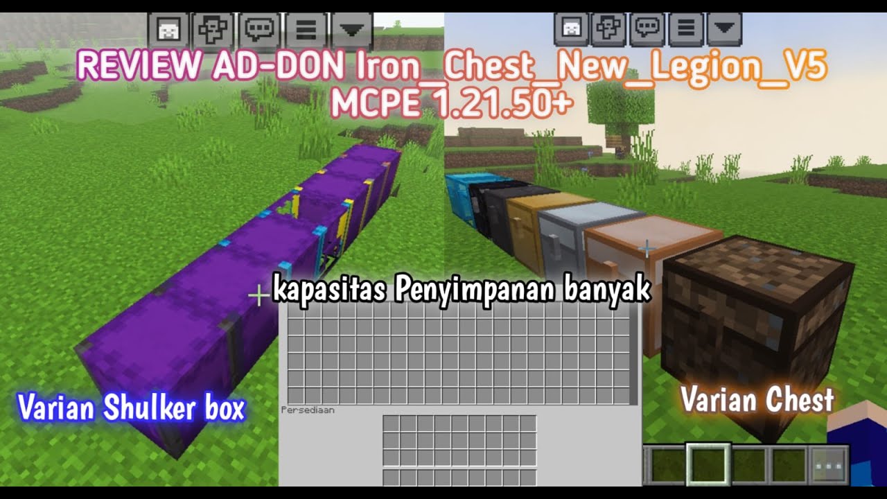 addon ini menambah varian chest yang amat banyak MCPE 1.21.50+ #minecraft #addonreview - YouTube