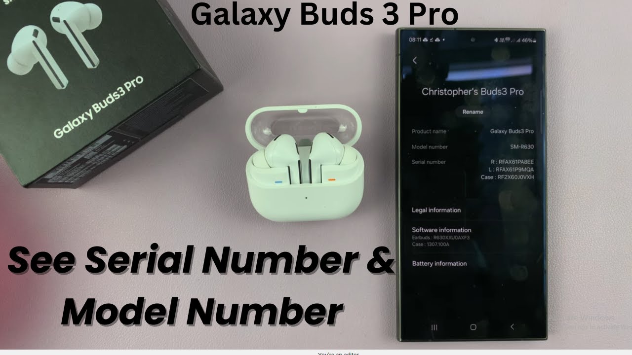 How To See Serial Number & Model Number Of Samsung Galaxy Buds 3 Pro ...