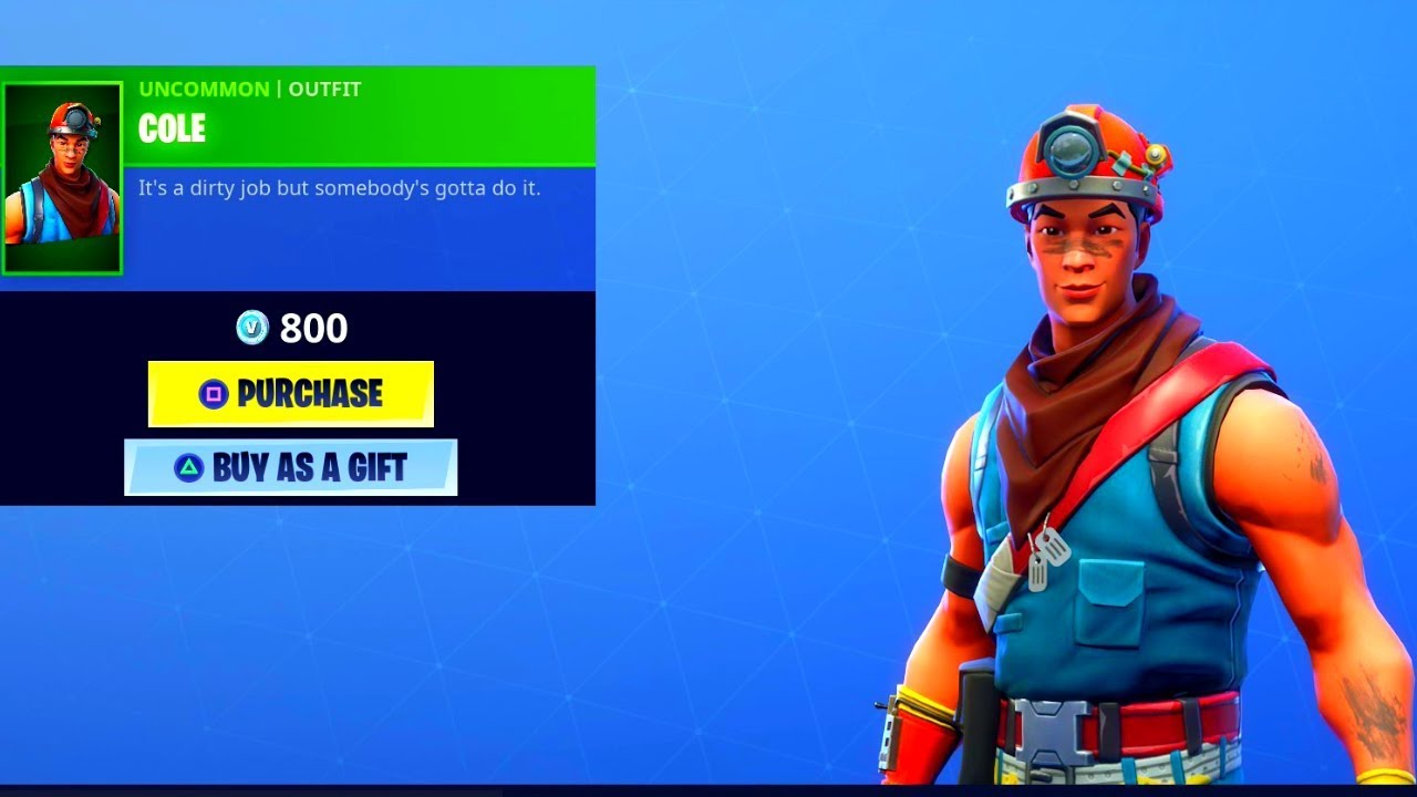*NEW* COLE SKIN - Fortnite Item Shop Today. (Fortnite Battle Royale ...