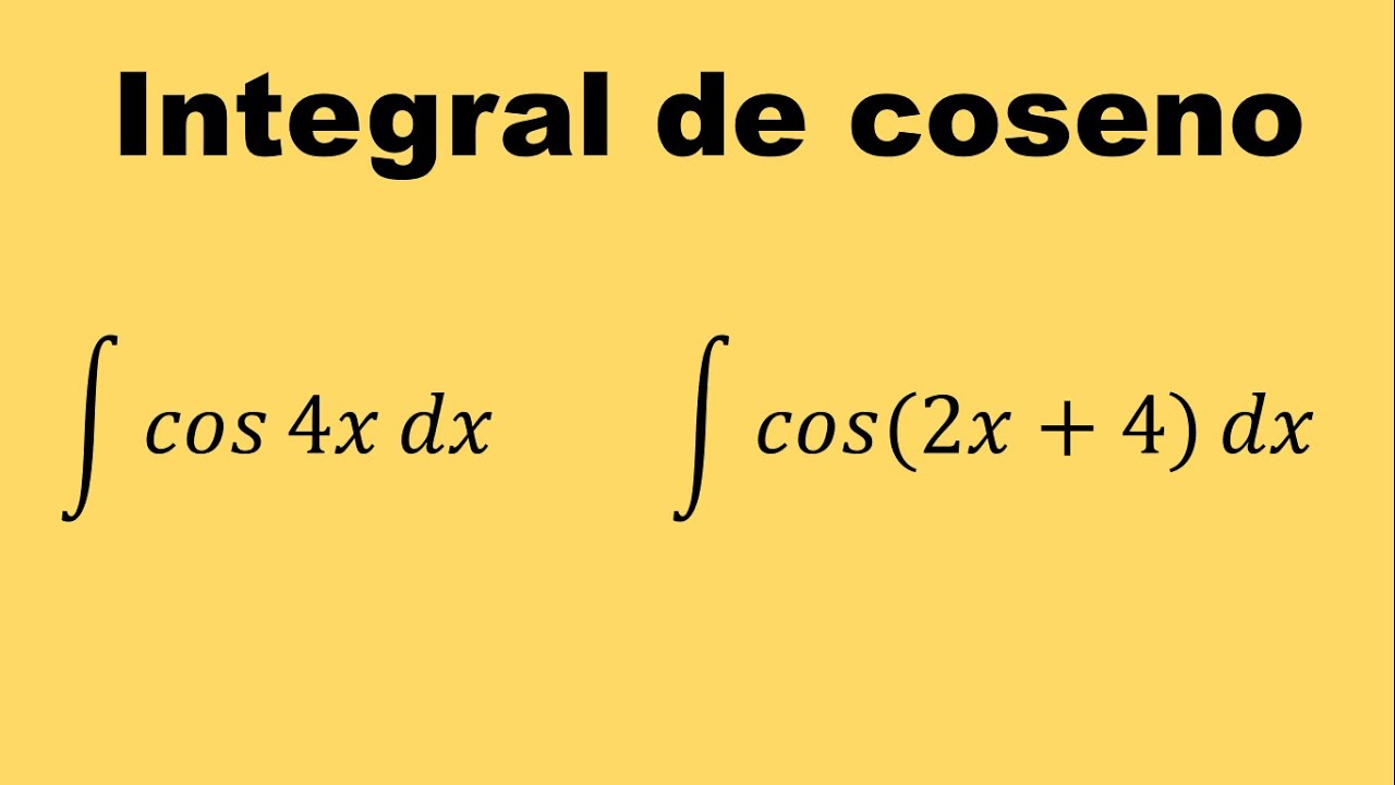 Integral de coseno | Matemáticas Mentales | 2 ejemplos - YouTube