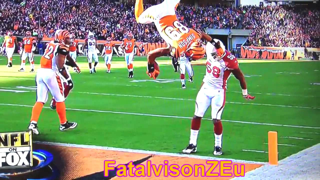Front Flip Over Player Touch Down! NFL Jerome Simpson - YouTube