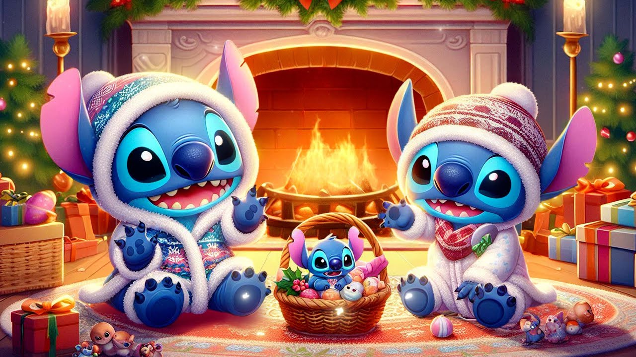 Beautiful Snowy Christmas Ambience with Stitch Couple ️Stress & Anxiety ...