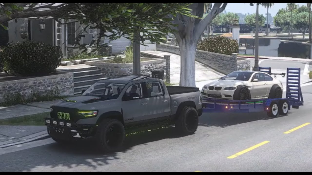 2021 Ram 1500 Ghoul Towing My 2008 BMW M3e92 Liberty Walk Part 1 ...