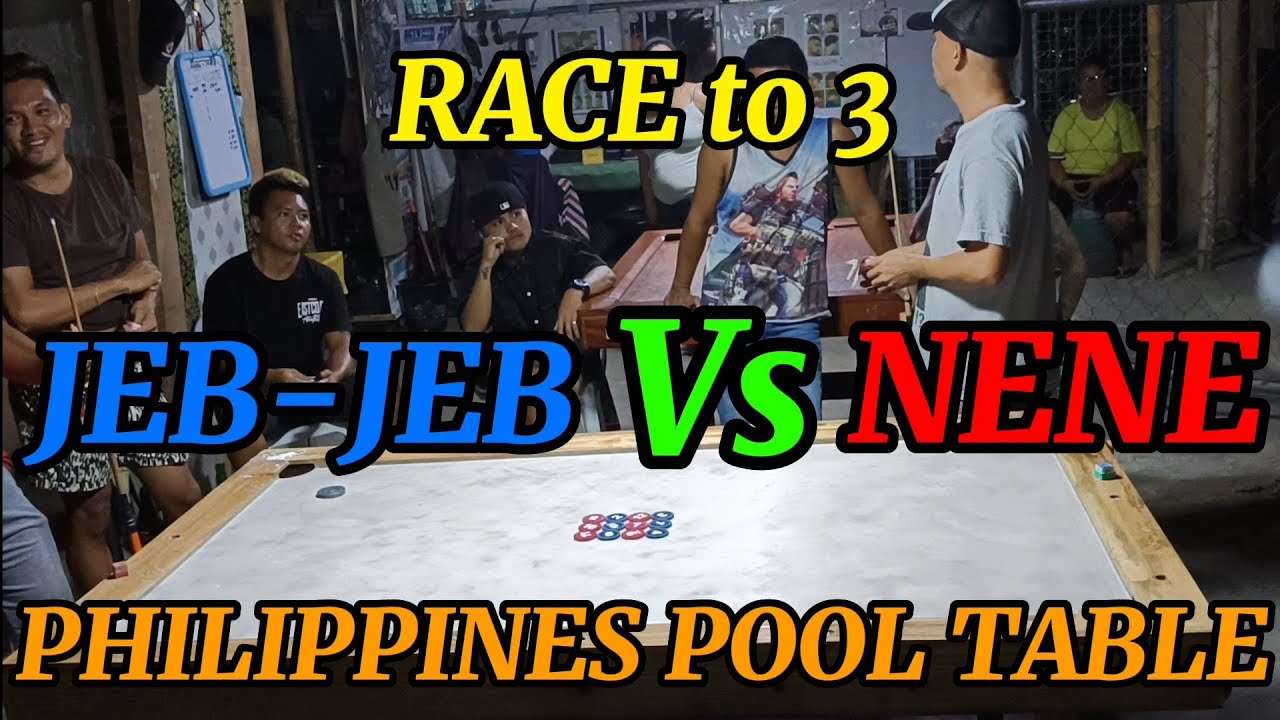 Philippines Pool Table "Re Match" RACE to 3 JEB-JEB VS NENE - YouTube