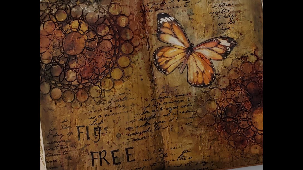 Art Journal Spread - Using Infusion Pigment Powders - Fly Free - YouTube