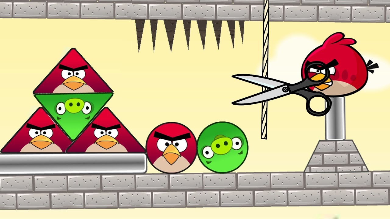 Angry Birds Piggies Out - TAKE ALL BIRDS FROM ROUND AND TRIANGLE PIGS ...