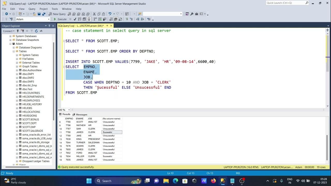 Case in Select Statement | SQL Server - YouTube
