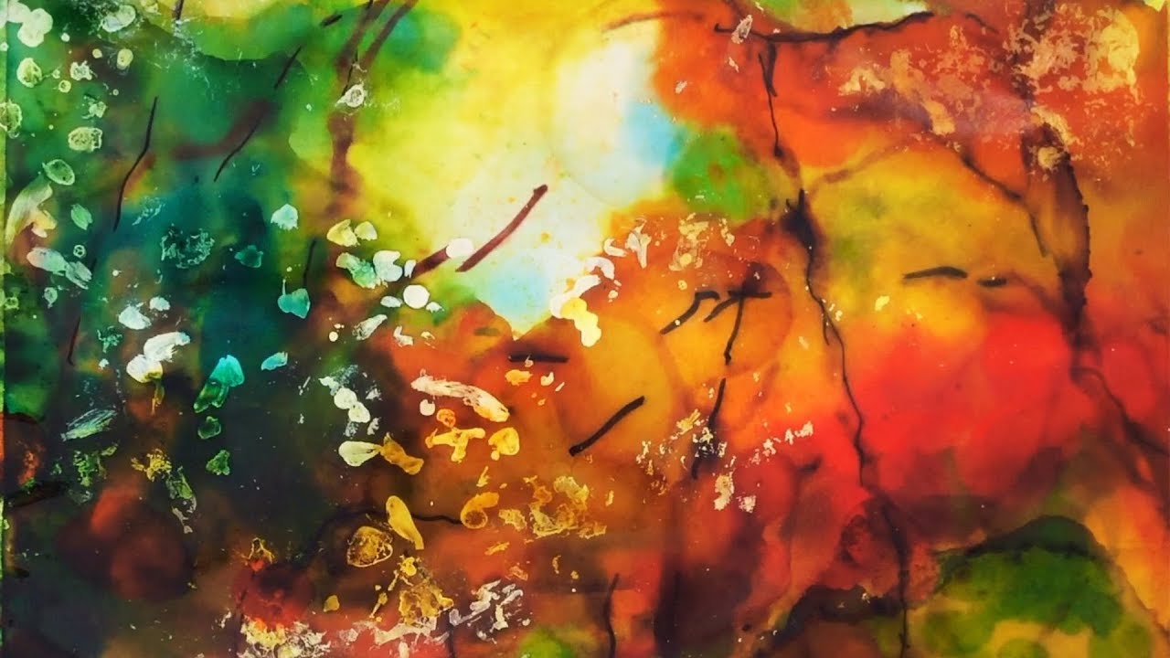 Autumn Forest Alcohol Ink Tutorial, how to paint step by step - YouTube