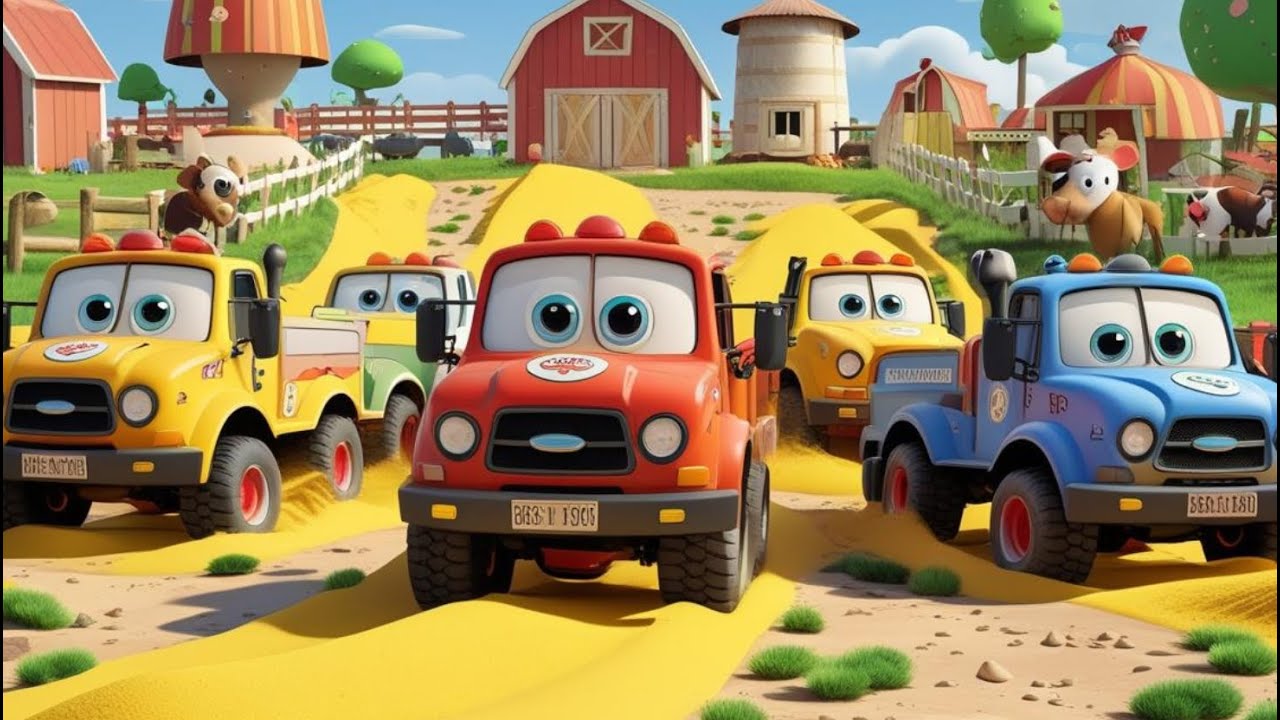 Super Fast Rescue Trucks on the Farm | Fun Construction Songs for Kids ...