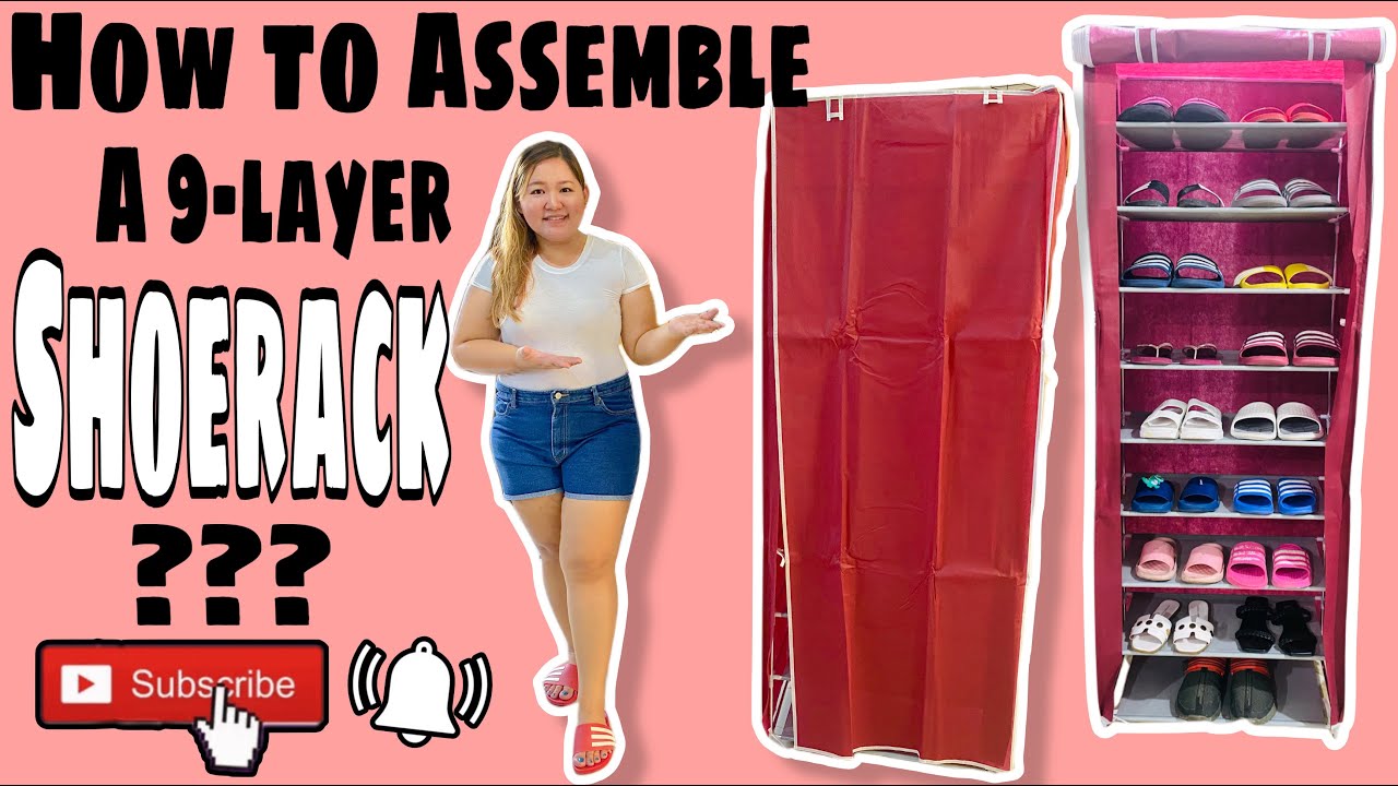 HOW TO ASSEMBLE 9 LAYER SHOERACK W/ COVER | UNBOXING DIY SHOERACK ...