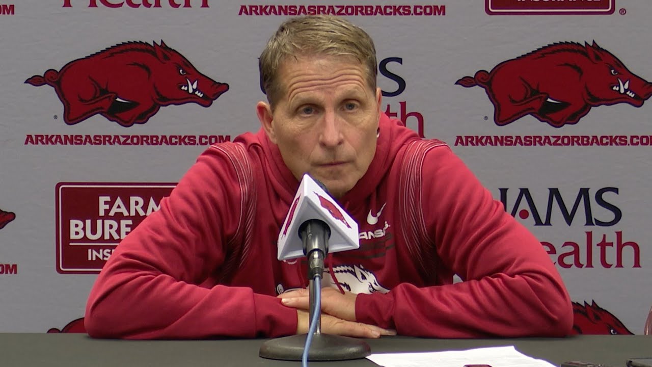 Eric Musselman postgame - Arkansas 69, Lipscomb 66 - YouTube