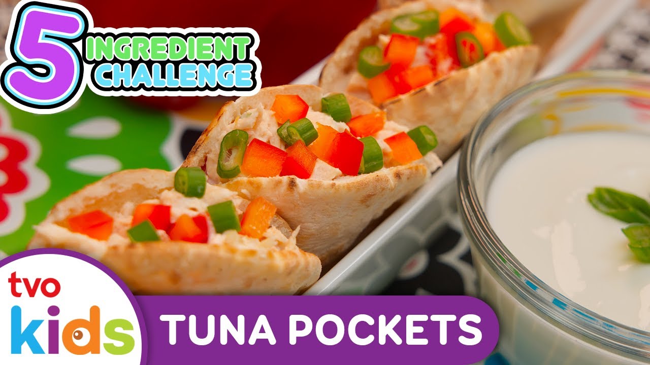 5 INGREDIENT CHALLENGE 👨‍🍳 Tuna Pockets 🐟 Cooking & Recipes For Kids ...