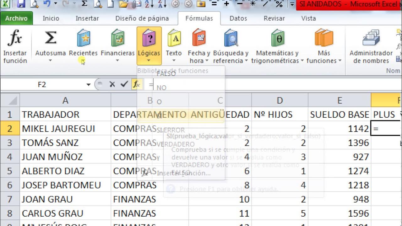 SI ANIDADOS EN EXCEL . OFIMATICA FACIL CON MIGUEL ANGEL SIERRA - YouTube