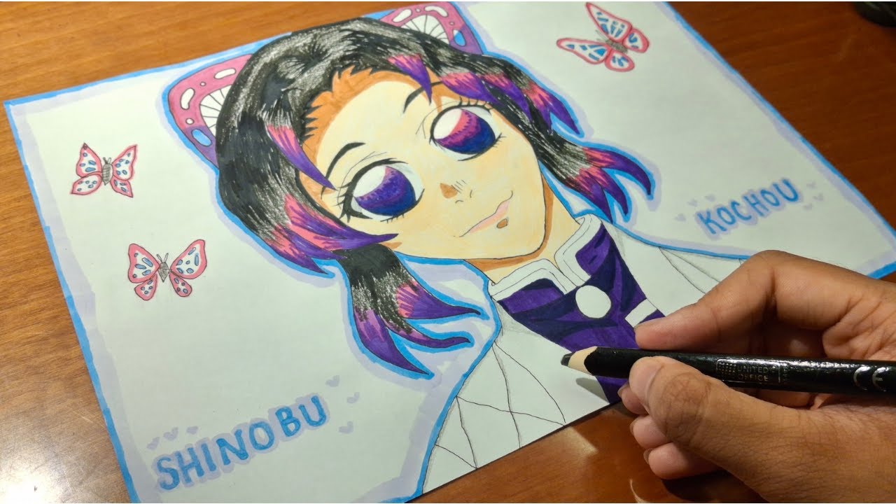 Drawing Shinobu Kochou (Tutorial) - YouTube