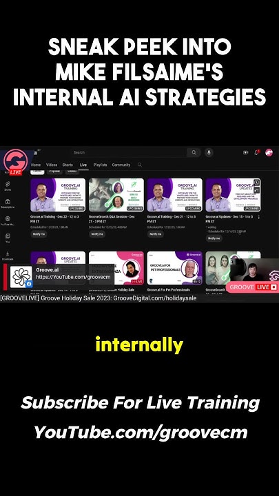 👀 Sneak Peek Into Mike Filsaime's Internal AI Strategies For Groove Team - YouTube