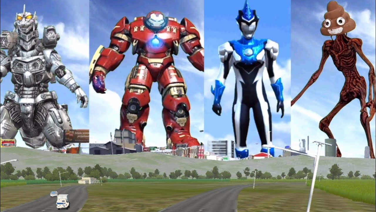 ULTRAMAN, HULK BUSTER, SIREN HEAD, GODZILLA, ZOMBIE & ZERO BLUE - YouTube