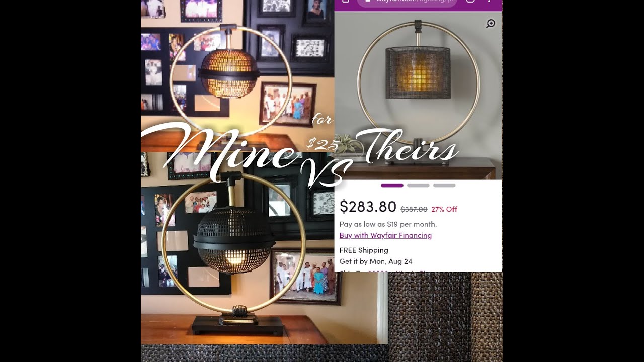 DIY Unique table lamp with real bulb| made with Dollar Tree products ...