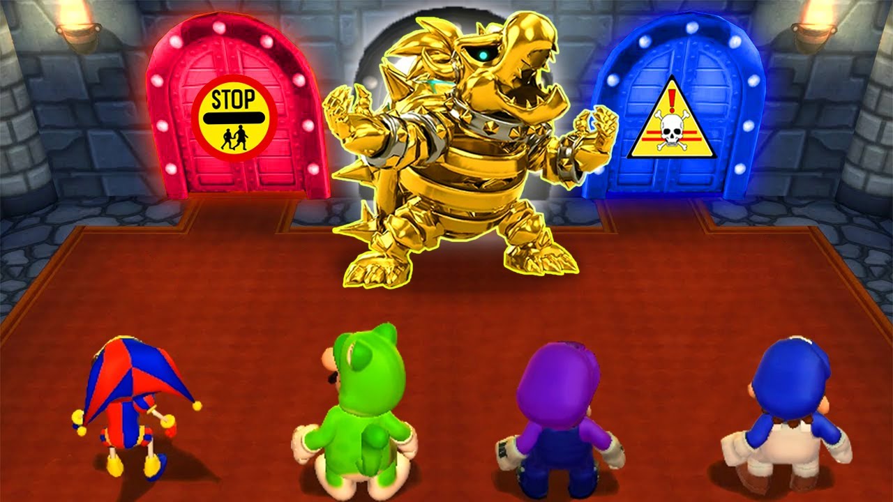 Mario Party 9 Minigames - Pomni Vs Cat Luigi Vs SMG3 Vs SMG4 (Master ...