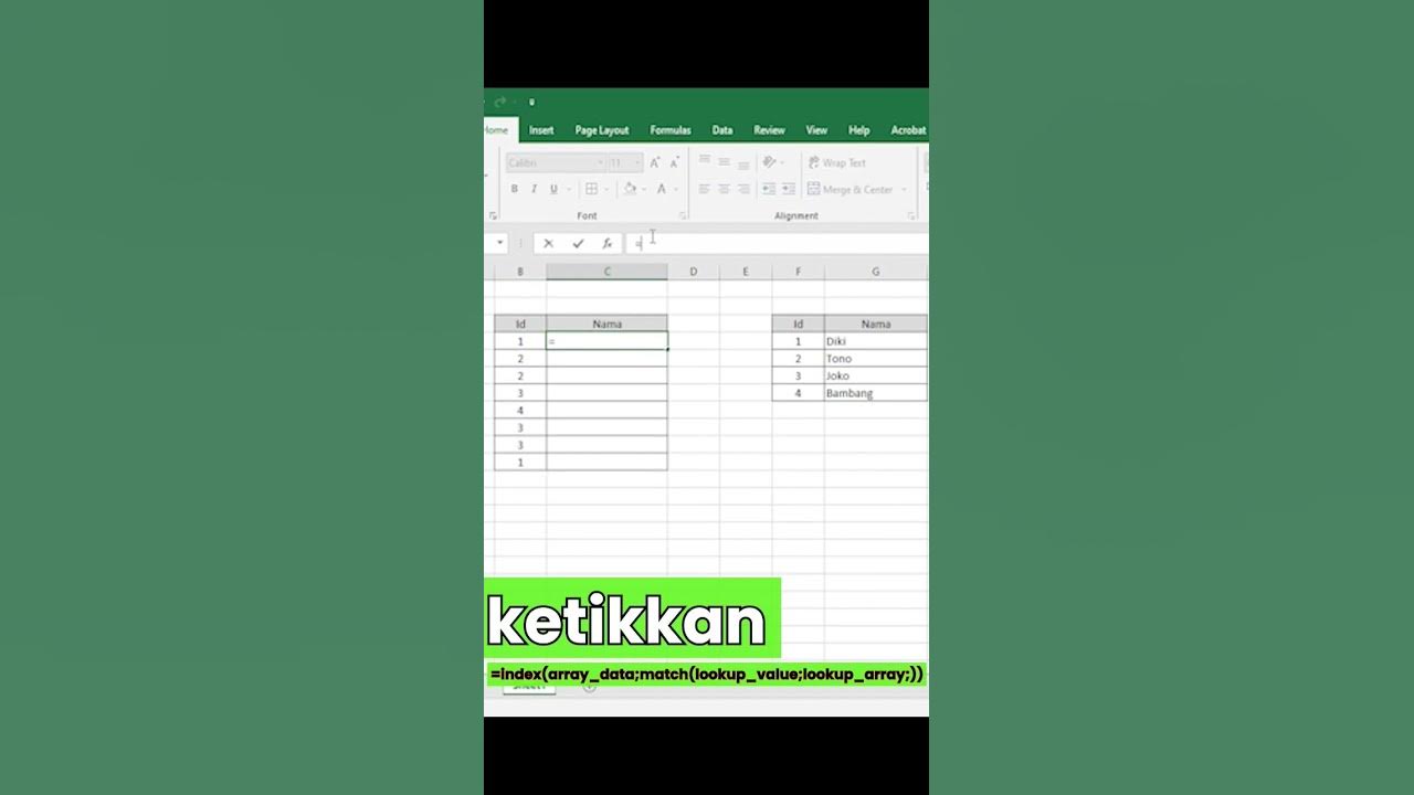 Index Match Lebih Efisien Indexmatch Excel Microsoft Microsoftexcel Youtube
