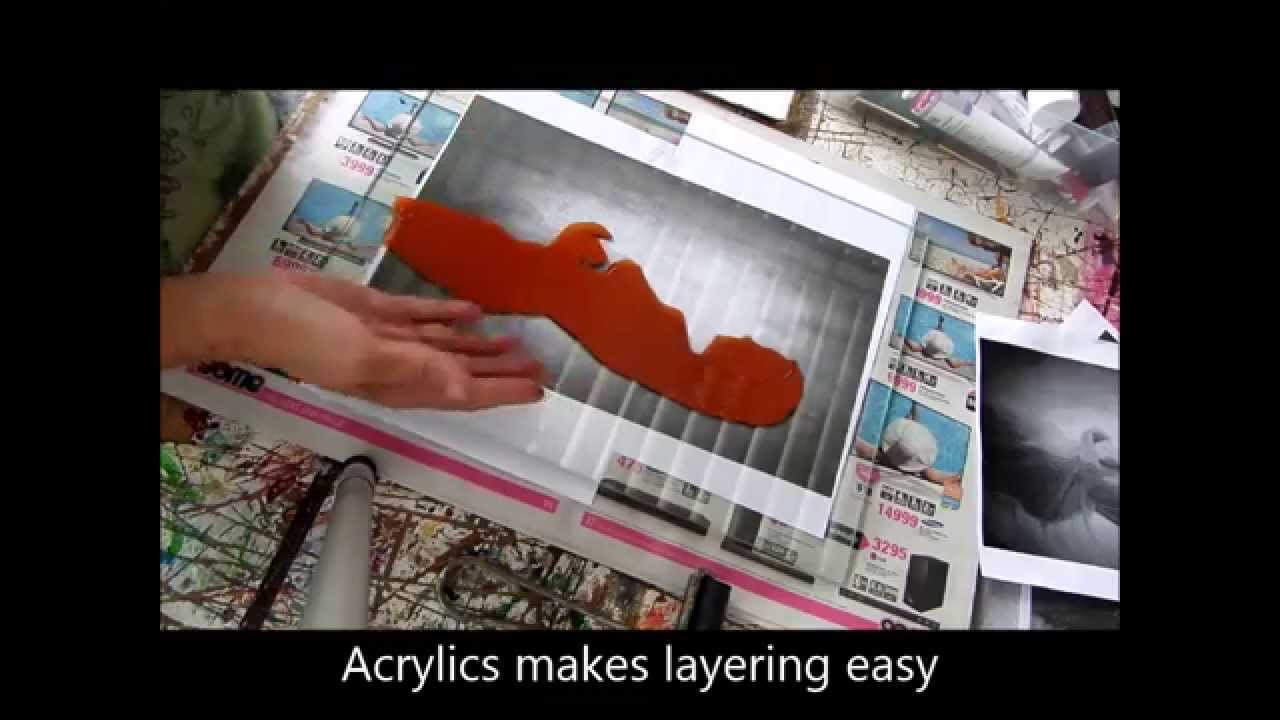 How to make a Monoprint using Acrylic paint - YouTube