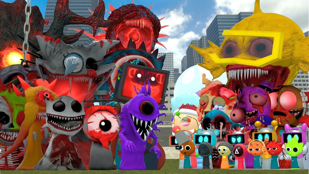 All Horror Sprunki Retake & OC Vs All Horror Normal Sprunki In Garry's ...