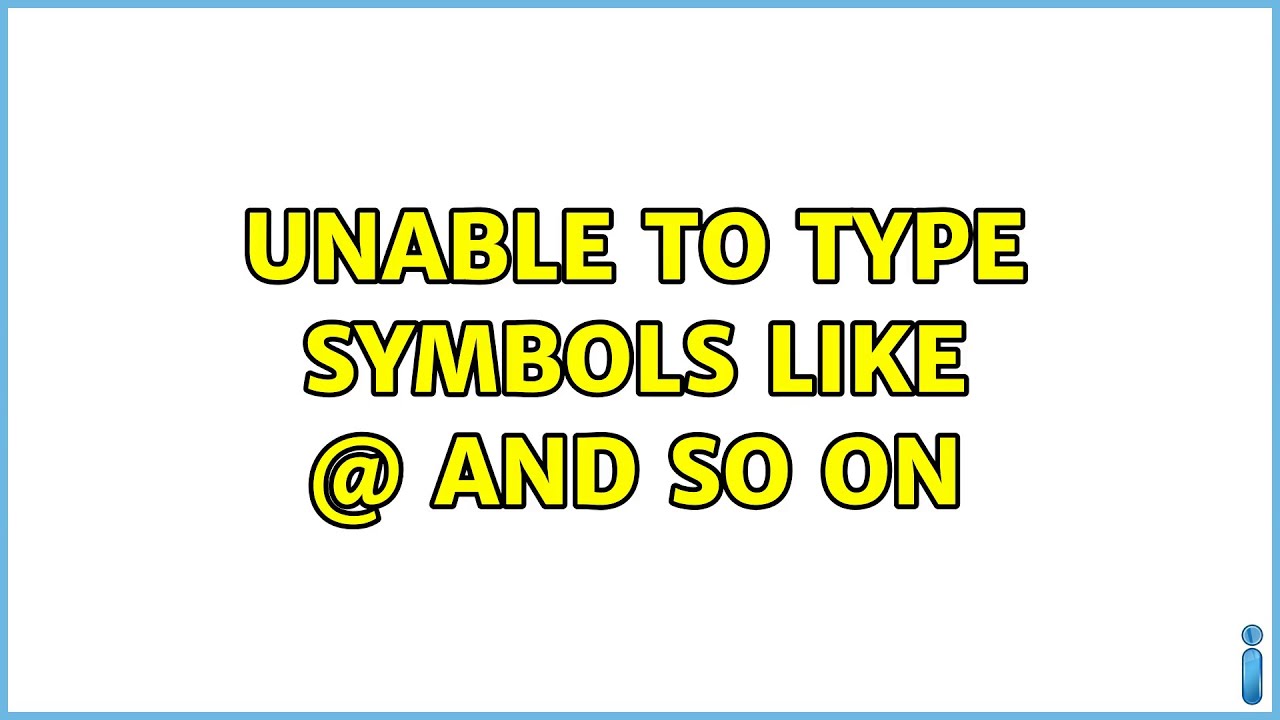 Ubuntu: Unable to type symbols like @ and so on - YouTube