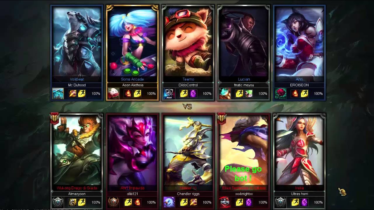 My Team vs Enemy Team League Of Legends - YouTube