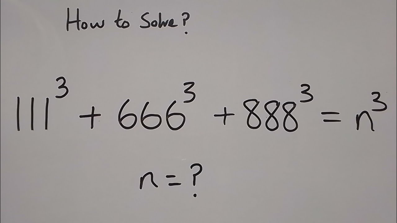 A Nice Algebra Problem | Basic Mathematics | n = ? - YouTube