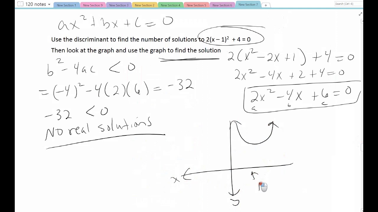 3.2 video 5 the discriminant AND solving Graphically - YouTube