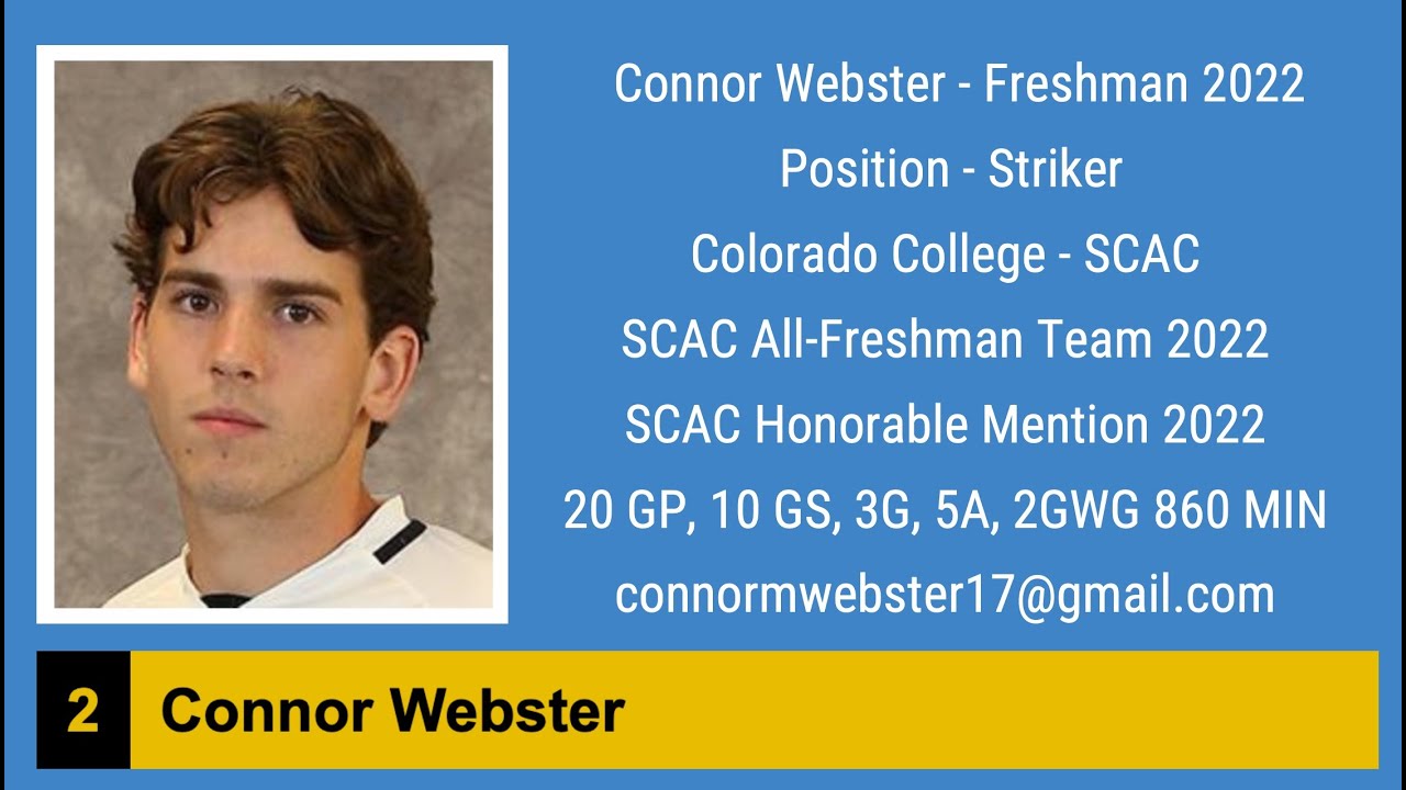 Connor Webster 2022 Colorado College Reel - YouTube