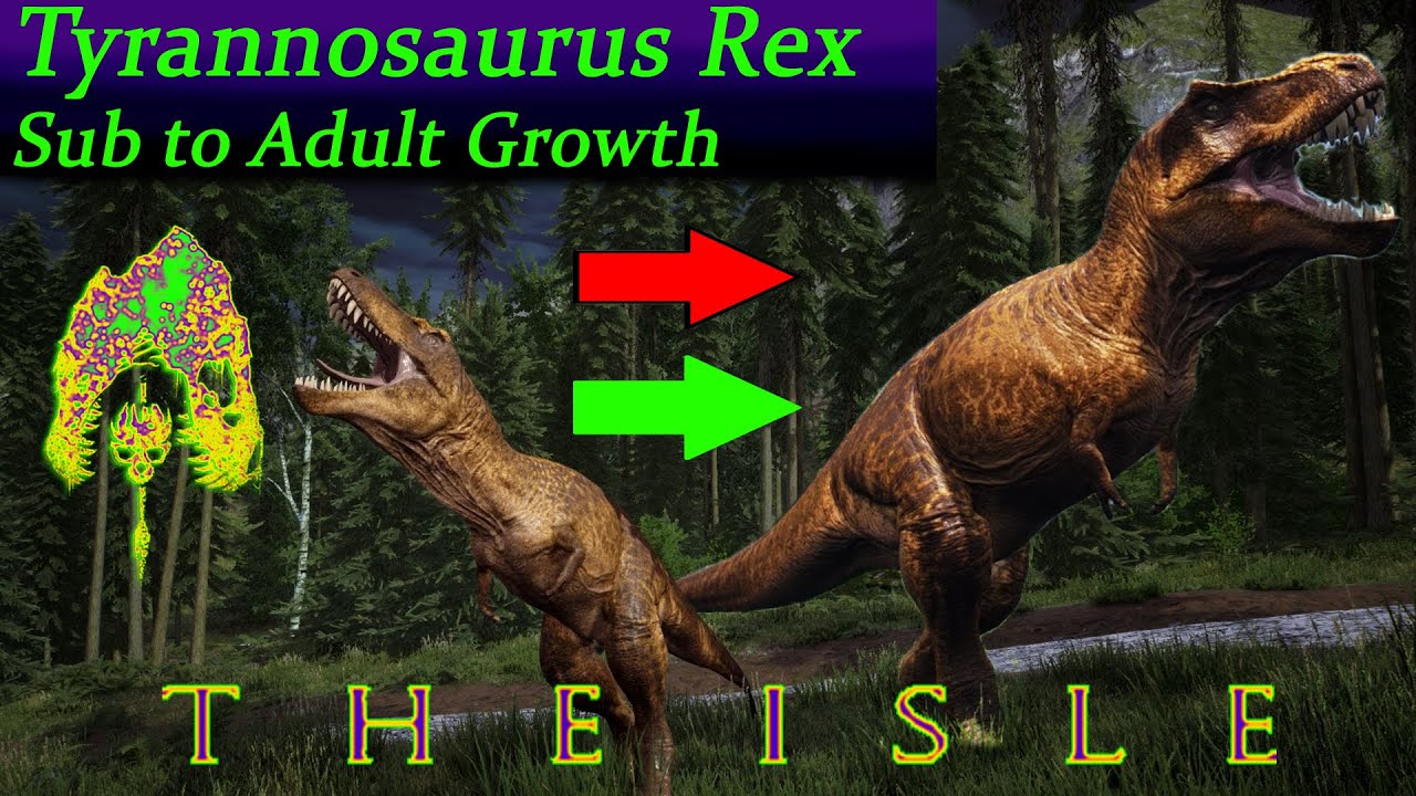 T-Rex Growth Sub to Adult - The Isle - The Crowning of a King - YouTube