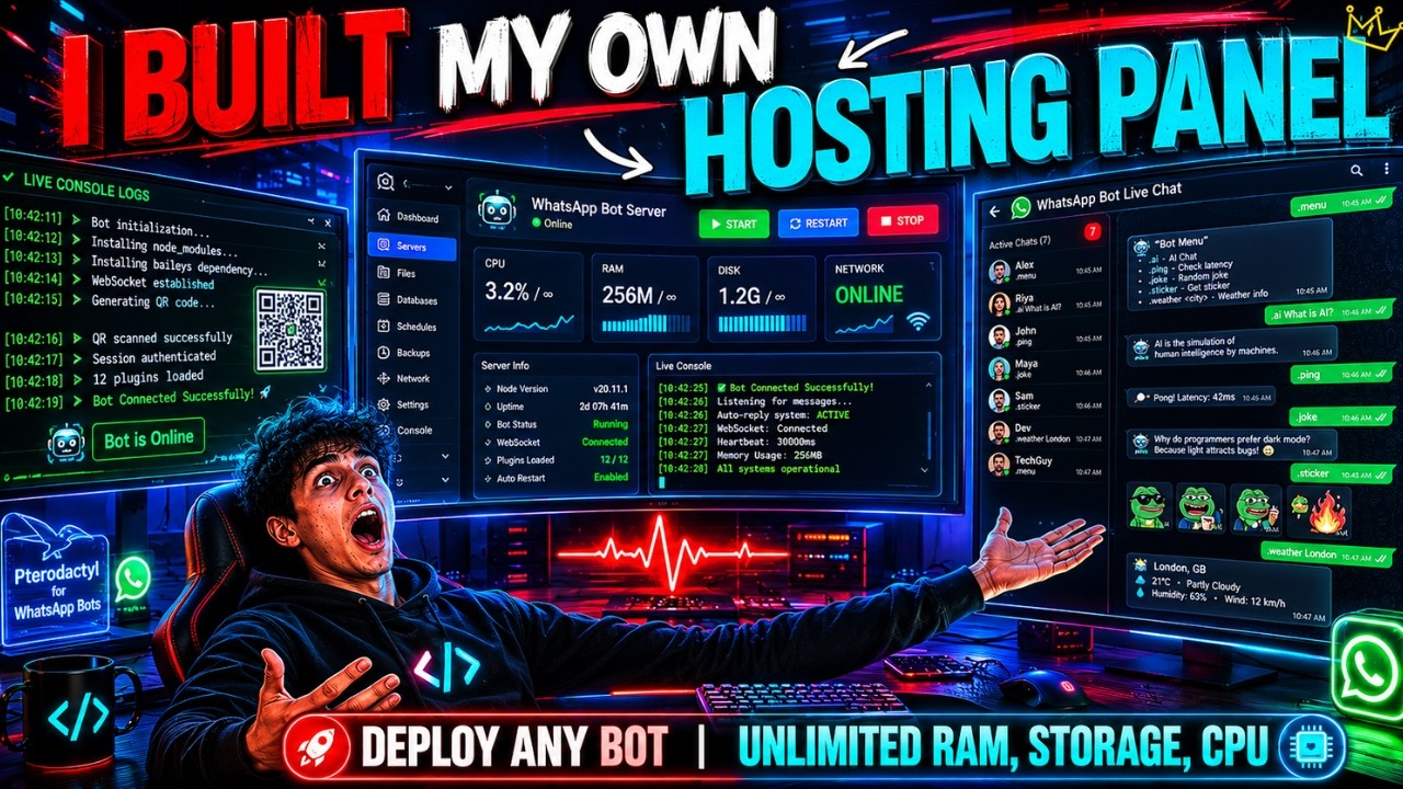 How to create your own bot Hosting panel | Minecraft server | - YouTube