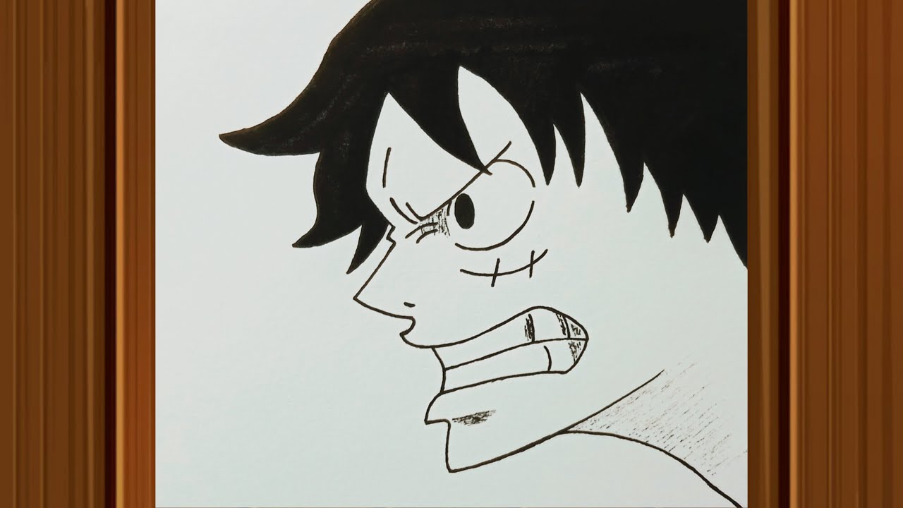 Anime Drawing || How To Draw Luffy Step by Step || Luffy Side Face ...