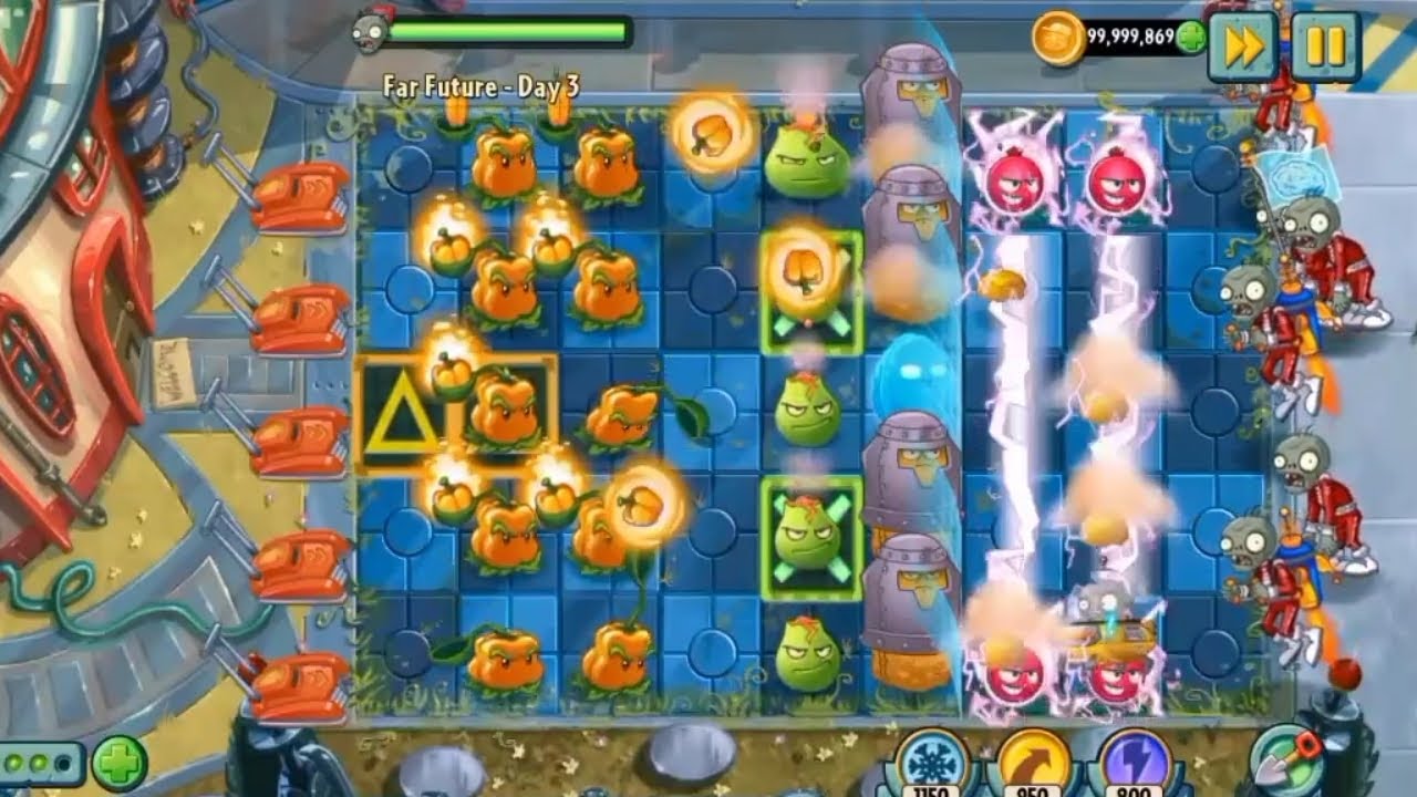 PvZ 2 Mod APK No Cooldown.Far Future Day 1-3 - YouTube