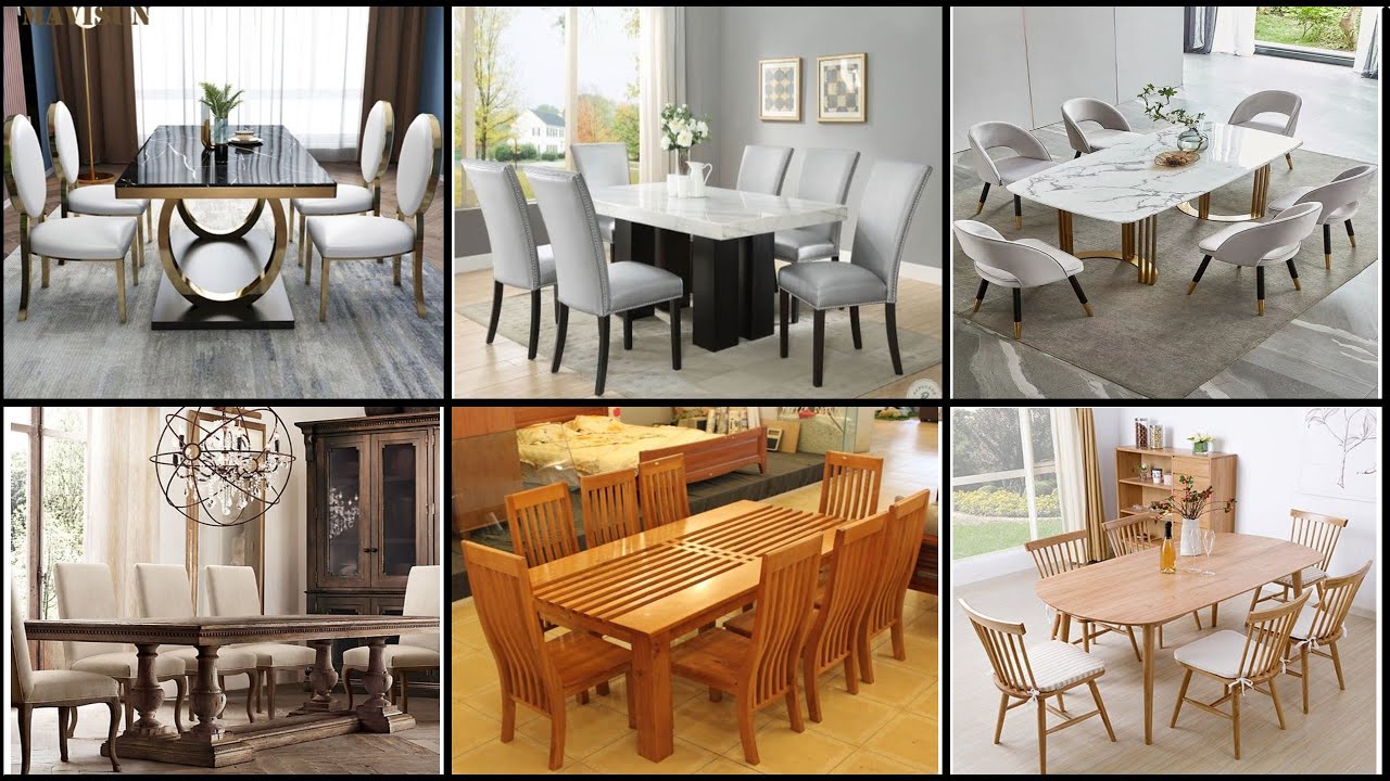 R100 || Top 100 modern rectangle dining table designs | Wooden Dining ...