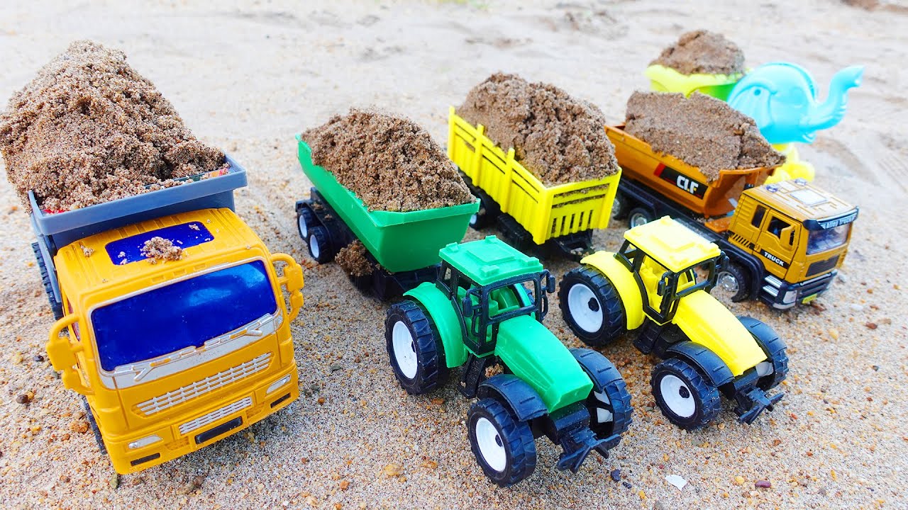 Mini Tractor Loading Sand || Dumper Truck Video || Tractors Transport ...