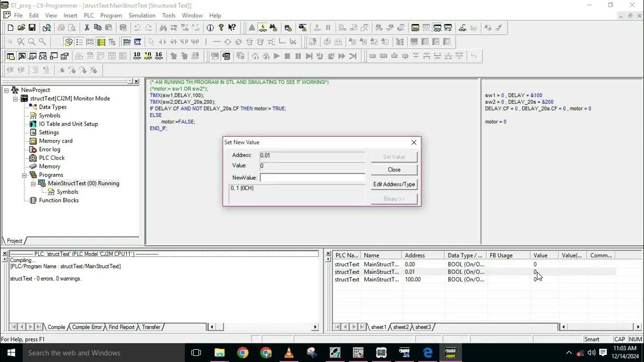 Using structured text to program on Omron CX - Programmer - YouTube