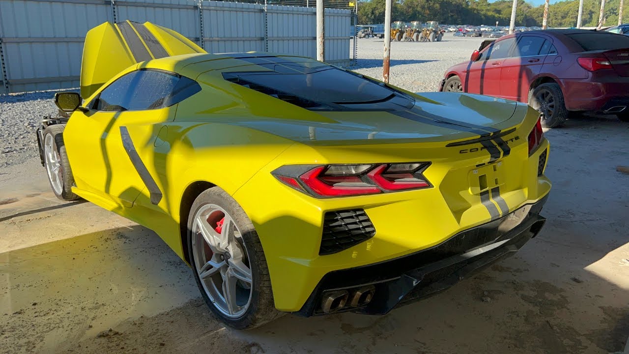 CRAZY COLOR C8 CORVETTE SELLS AT COPART! HERE’S THE PRICE! *COPART WALK ...