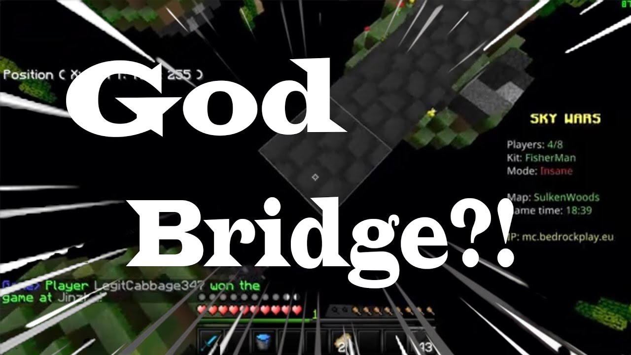 GOD BRIDGING in Skywars - BedrockPlay - YouTube