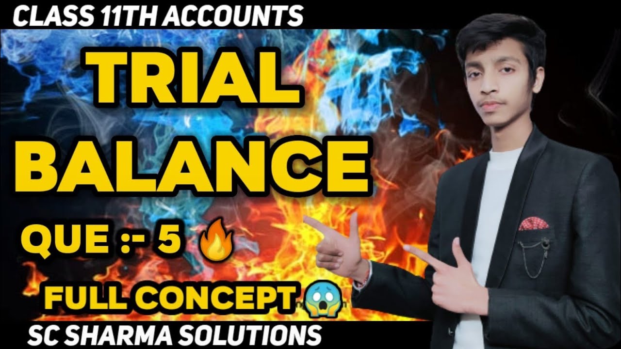 Que5 TRIAL BALANCE | class 11th accounts trial balance questions ...