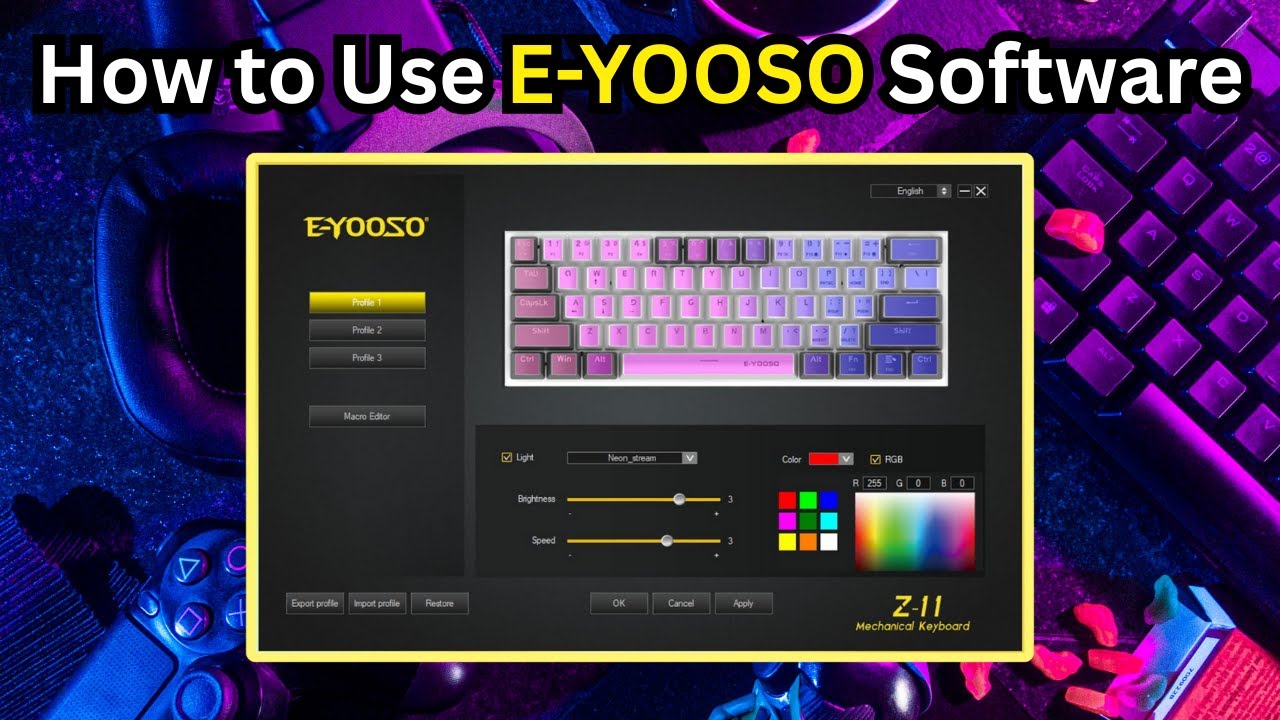 How to Use E-YOOSO Software to Control RGB Lighting - YouTube