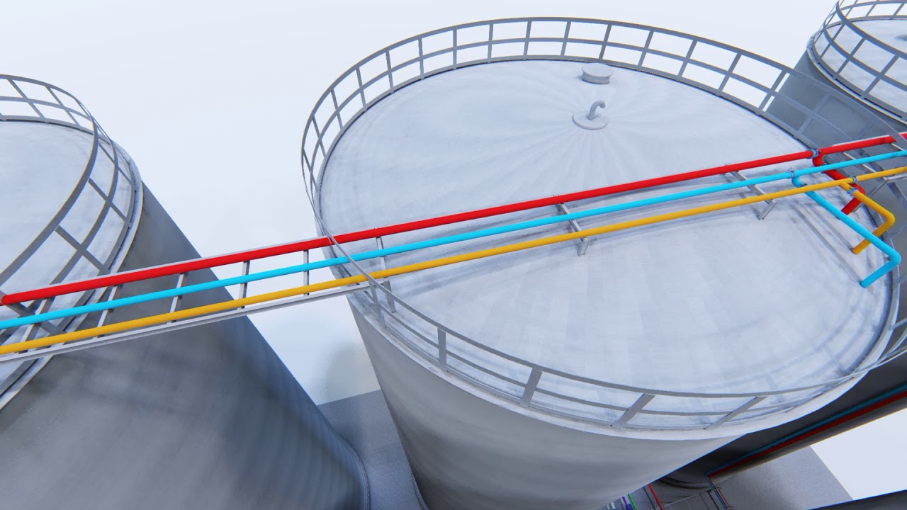 Tank Farm Piping Rendered - YouTube