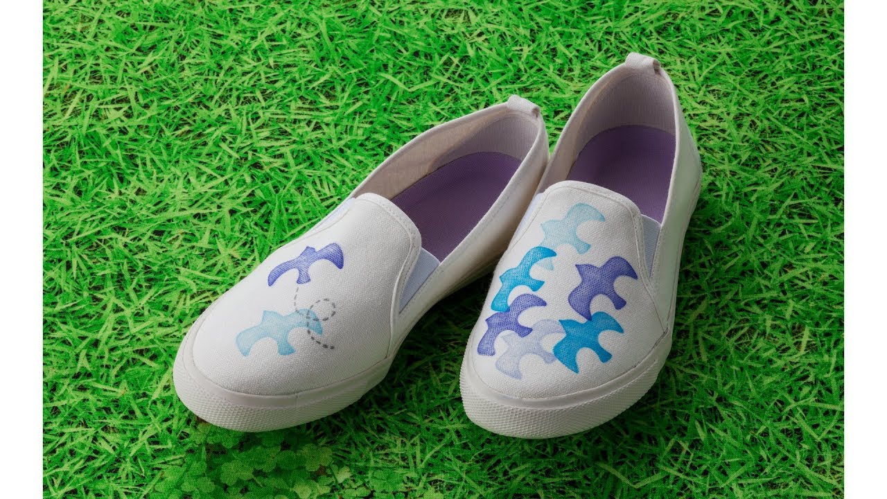 Canvas Project : Seagull-Stamped Slip-Ons - YouTube